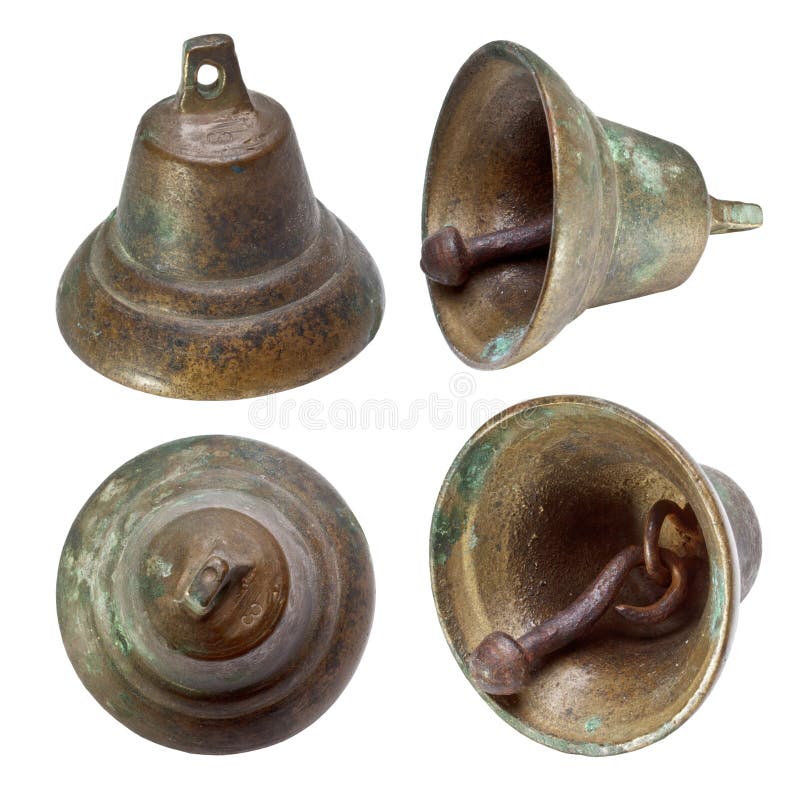 Old bronze bell stock image. Image of background, isolated - 26928645