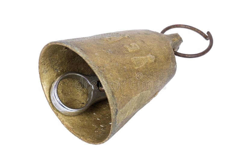 Old Bronze Bell on a White Background Stock Photo - Image of ring ...