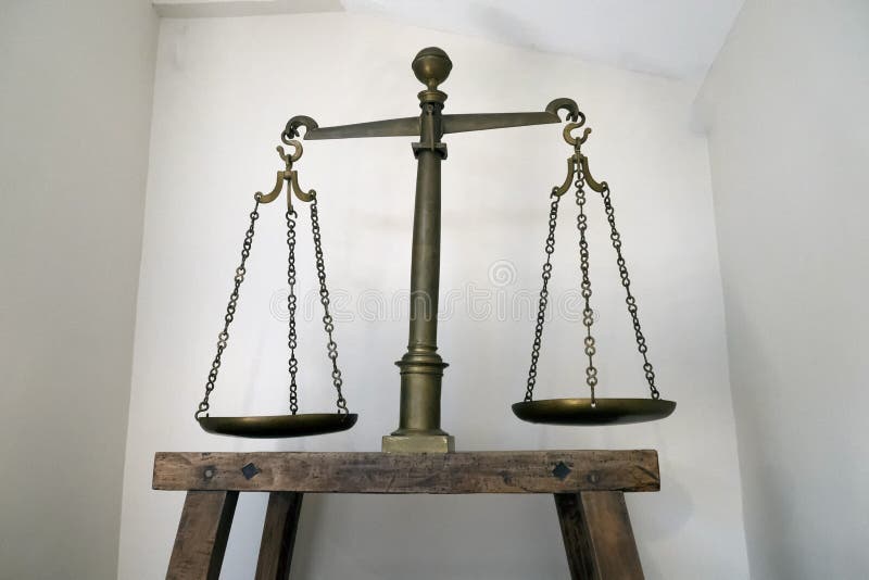 Old Justice Balance Isolated on White Stock Photo - Image of brass ...