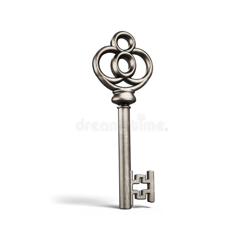 Old Bronze Treasure Key 3D Rendering Stock Illustration - Illustration ...