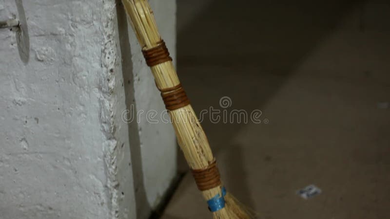 Old Broom Indoors, House Cleaning and Office Stock Video - Video of ...