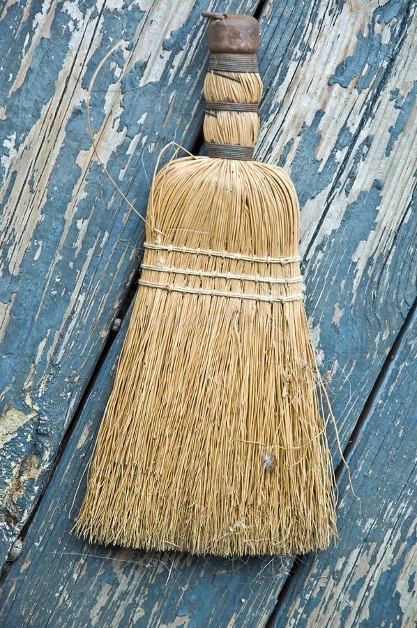 Old Broom on Painted Boards Stock Image - Image of vintage, hand: 17121679