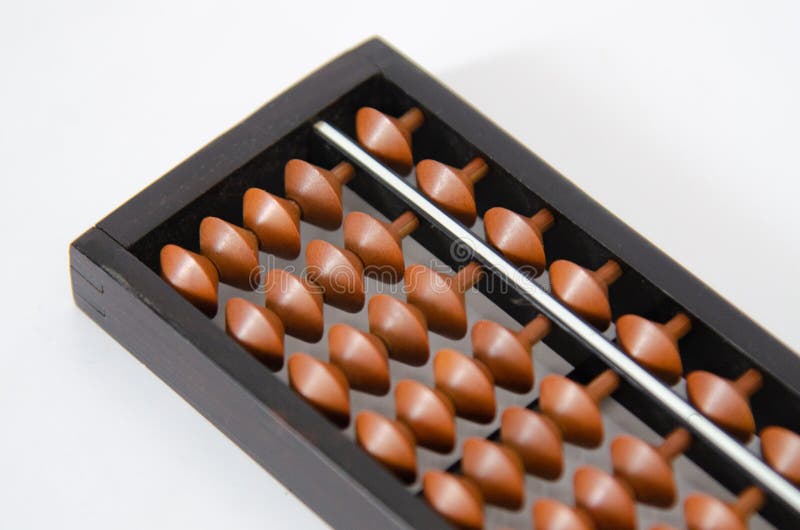 Old Brown Abacus on White Background Stock Image - Image of math ...