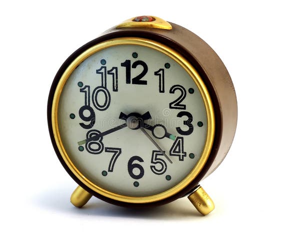 Old brown alarm clock stock image. Image of watch, brown - 48910573