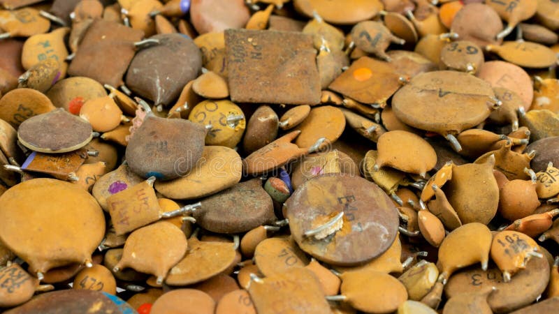 Old Brown Capacitors. Scrap with Visible Details Stock Video - Video of ...