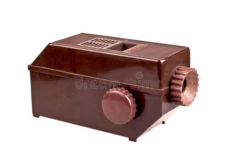 Old Brown Dia Projector on White Stock Image - Image of show ...