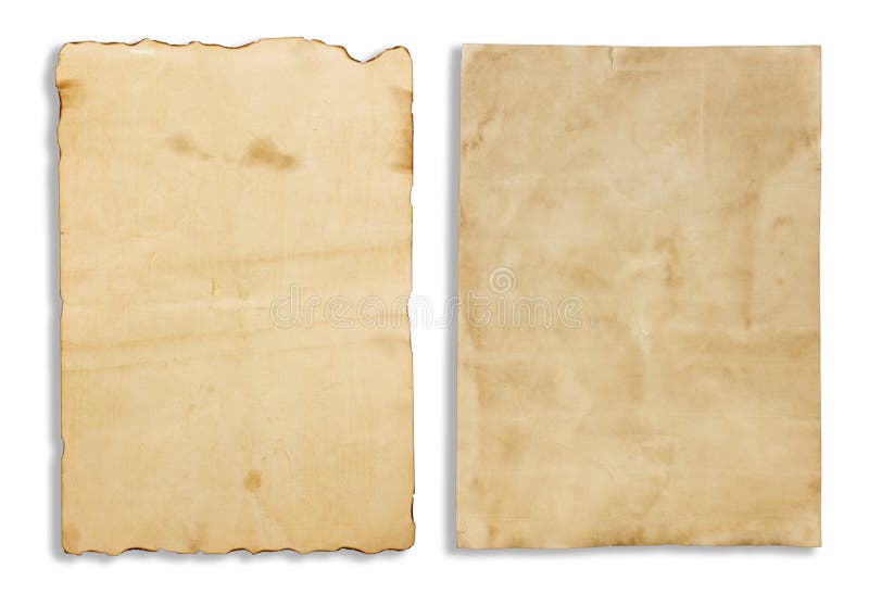 Old Brown Note Paper Isolated on White Background Stock Image - Image ...