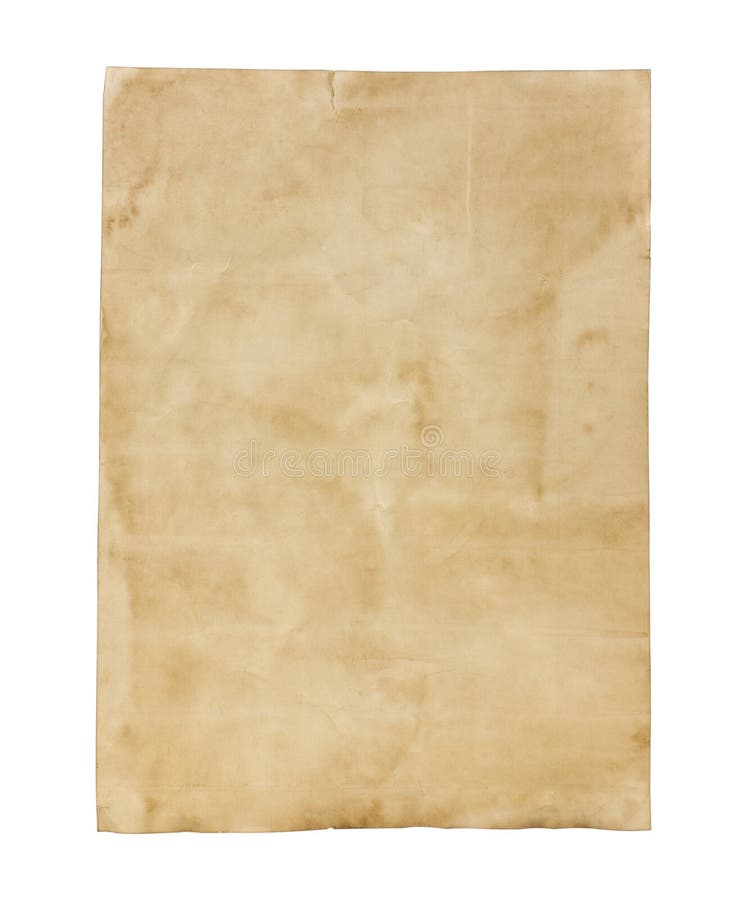 Old Paper Isolated on White with Clipping Path Stock Image - Image of ...