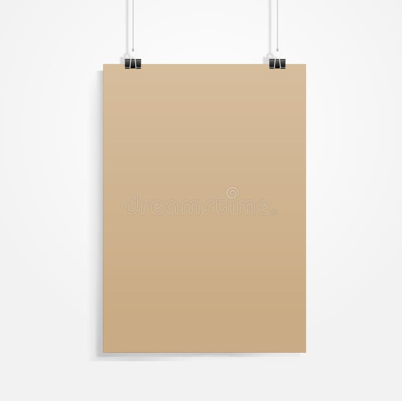 Old brown paper with clip stock vector. Illustration of fayer - 36808595