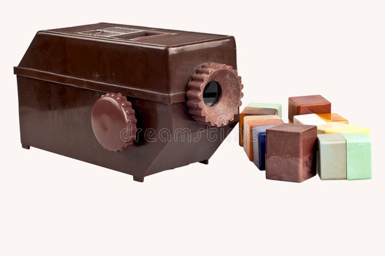 Old Brown Dia Projector with Bunch of Slide Stock Photo - Image of ...