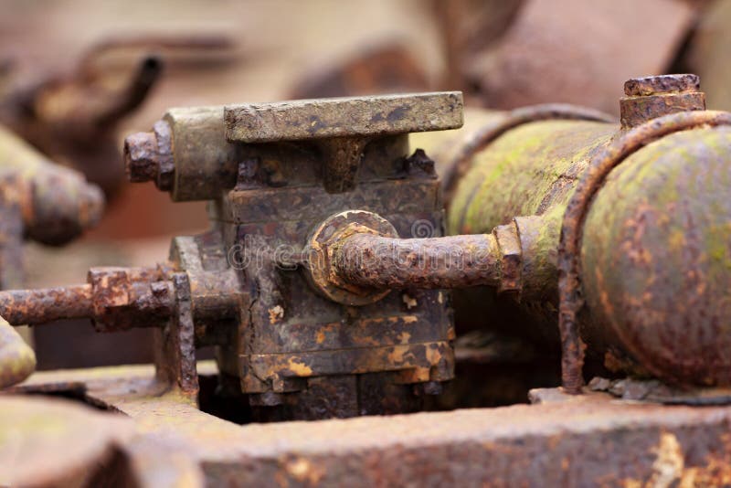Old Brown Rusty Engine Details Stock Image - Image of machine, iron ...