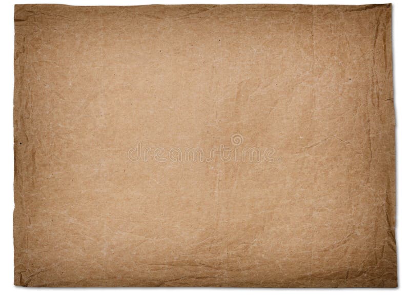 Old Brown Sheet of Paper on a White Background Stock Photo - Image of ...