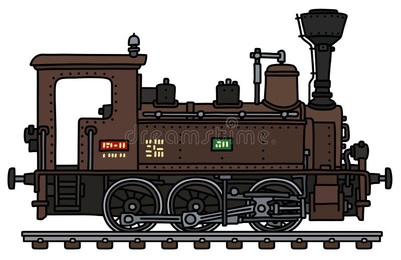 The Old Brown Tank Engine Steam Locomotive Stock Vector - Illustration ...