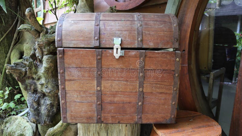 An Old Brown Treasure Chest Can Be Used As a Decoration Stock Image ...