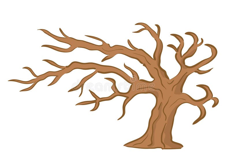 Old brown tree - vector stock vector. Illustration of aphyllous - 35351388