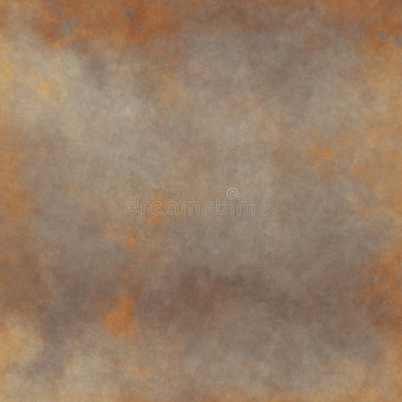 Old Brown Vignette with Orange Framed Stains and Central Torn ...