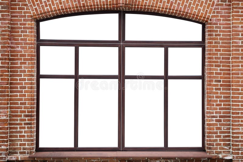 Old Brown Window Isolated on White Background Stock Image - Image of ...