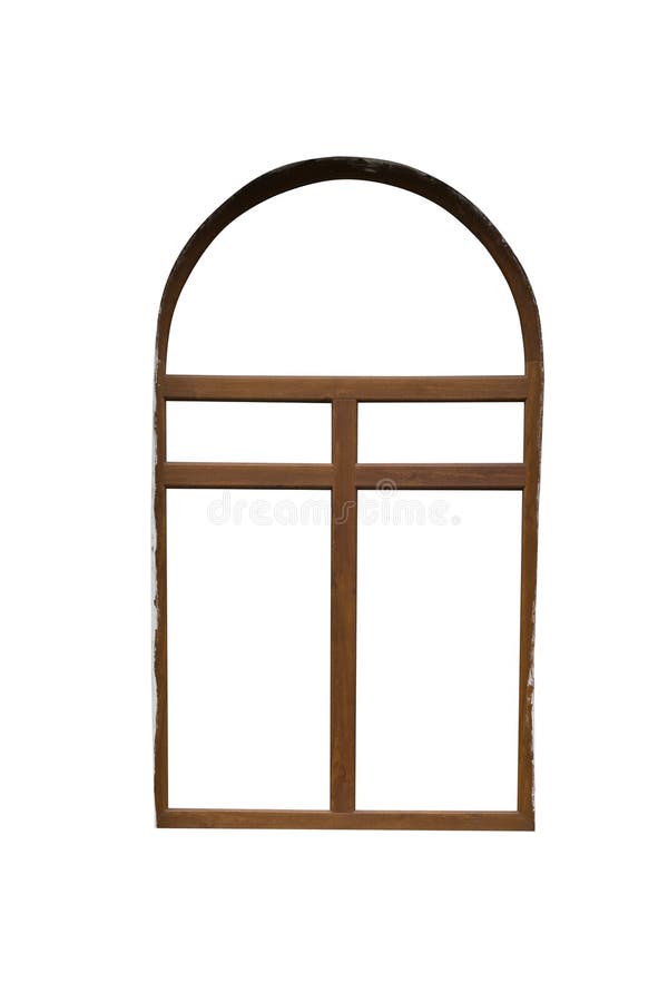 Old Brown Window Isolated on White Background Stock Photo - Image of ...
