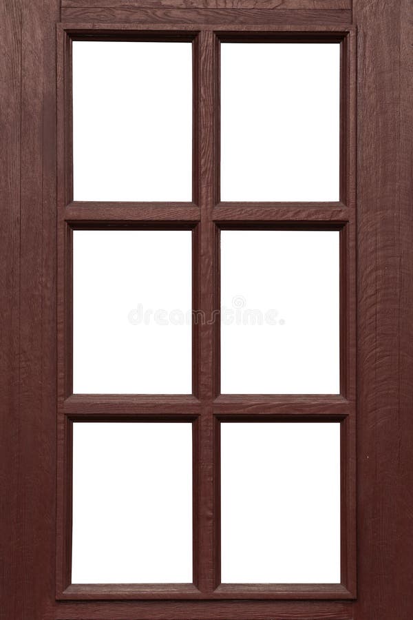 Old Brown Window Isolated on White Background Stock Image - Image of ...