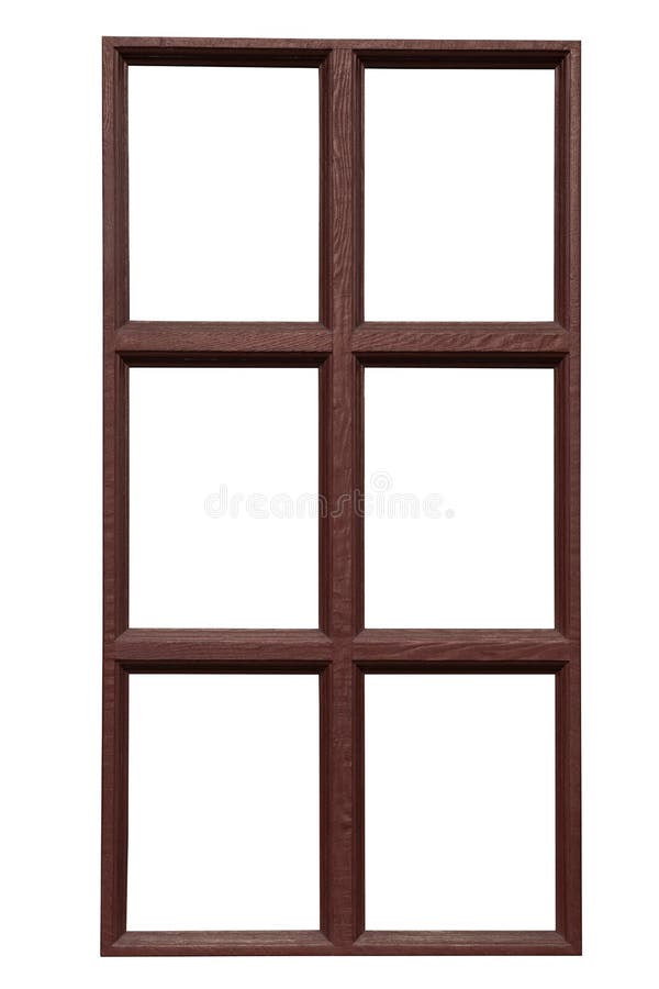 Old Brown Window Isolated on White Background Stock Photo - Image of ...