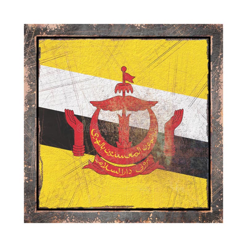 Old Brunei flag stock illustration. Illustration of frame - 109449944