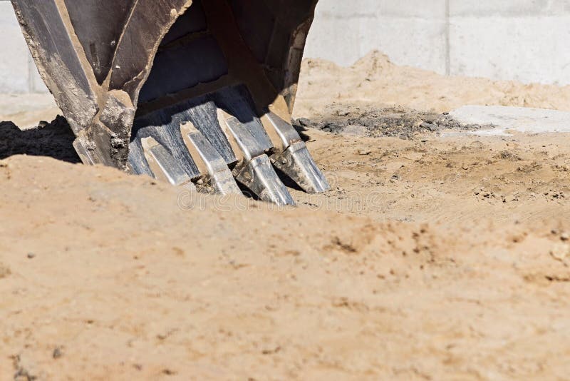 Old Bucket on a Sand Background Stock Photo - Image of excavator ...