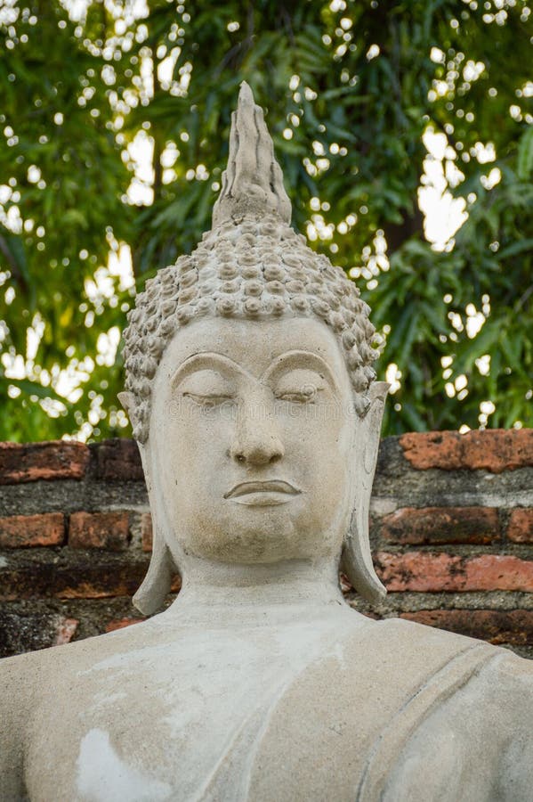 Old Buddha Statue in Public Temple Stock Image - Image of architecture ...
