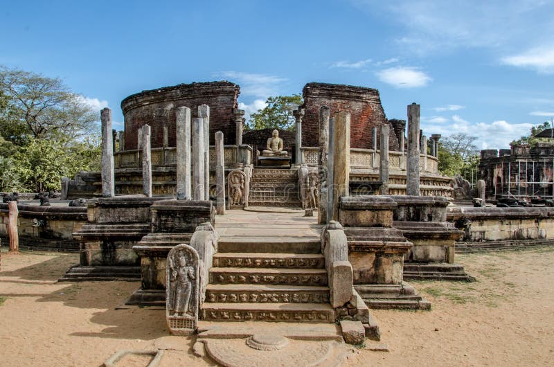 An Old Buddhist Structure Under an Open Sky with Weathered Stairs ...