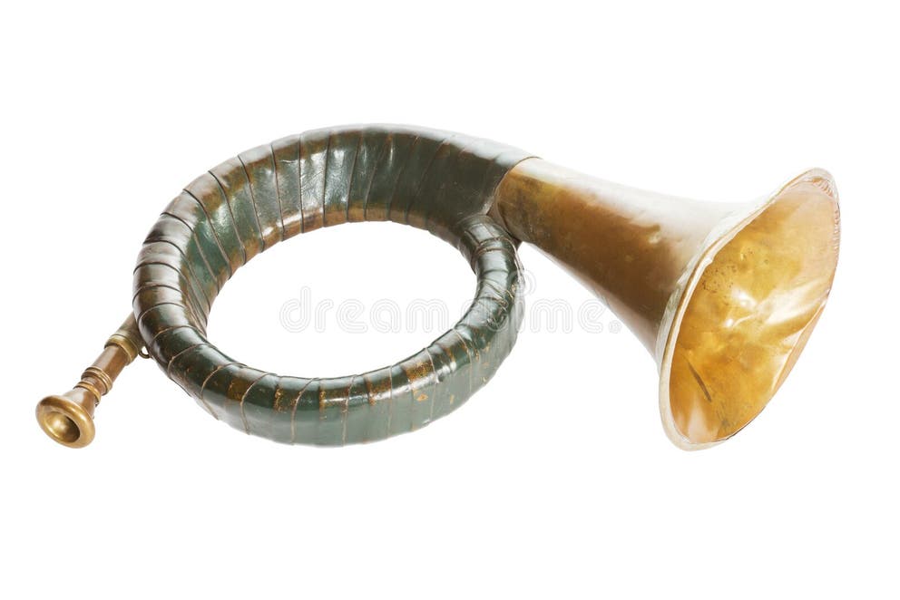 Old bugle stock photo. Image of blare, background, isolated - 26192468