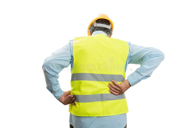 Builder with muscle pain stock image. Image of back - 169606205