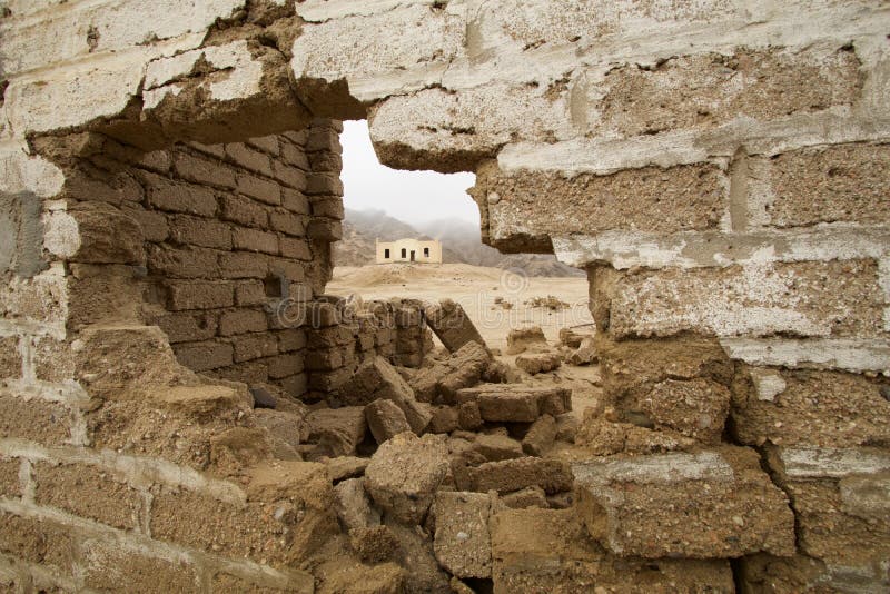 Old Building in Background with Broken Wall Stock Photo - Image of ...
