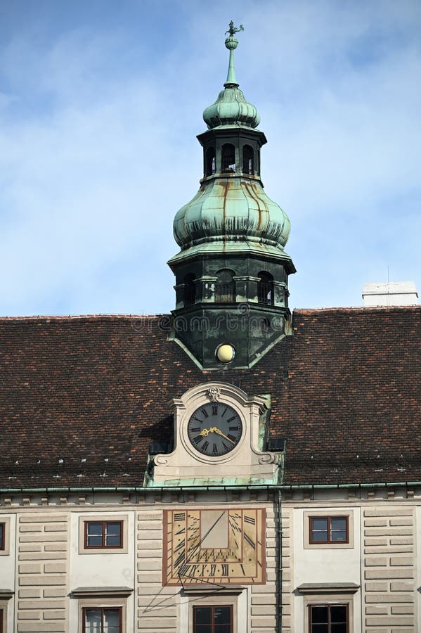 Old Building with Clock Hofburg Vienna Stock Photo - Image of heritage ...