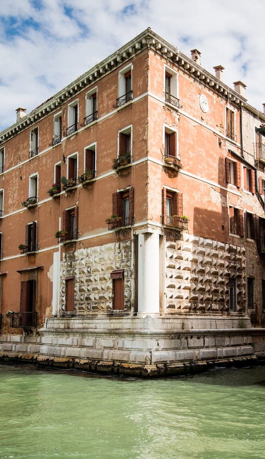 Old Building Corner in Venice Canal Stock Image - Image of houses ...