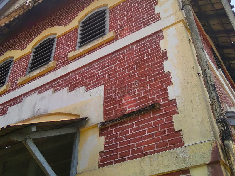 Old Building Corner with Wall Decoration Stock Photo - Image of corner ...