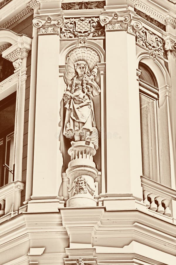 Old building decorations editorial stock image. Image of history - 76231869