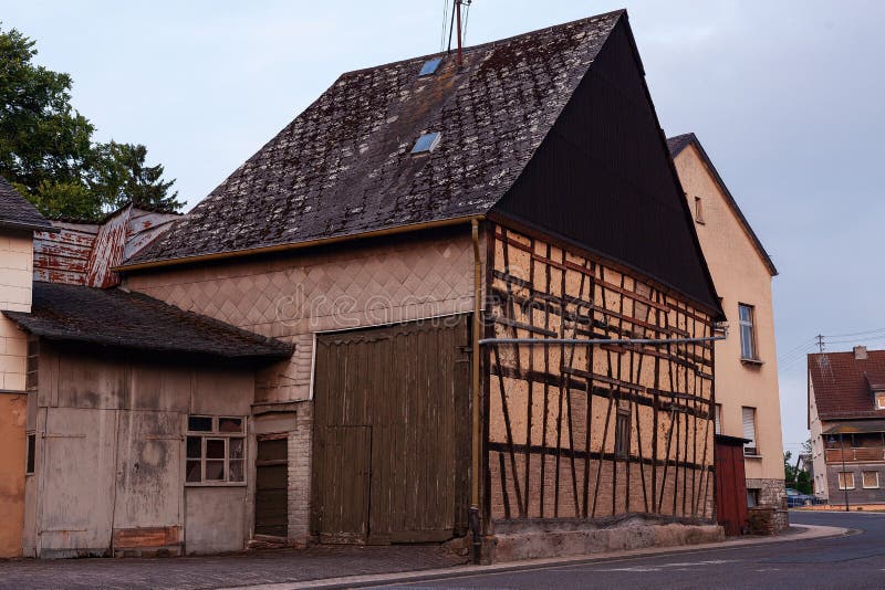 Old Building Facade with Visible Wooden Constructions Editorial Photo ...
