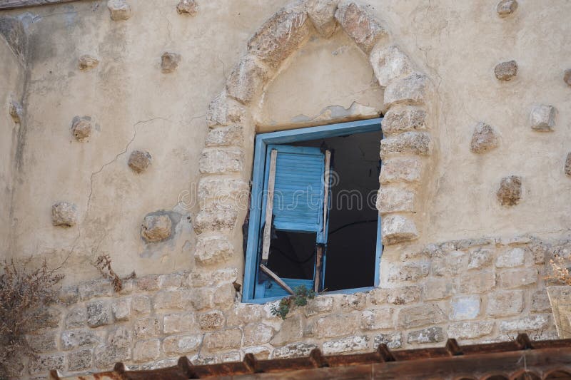 Old Building Falling Apart with Broken Windows, Walls Covered with ...