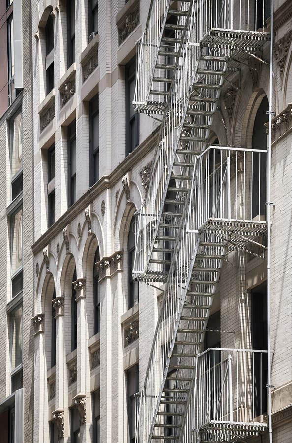 Old Building Fire Escape in New York Stock Photo - Image of apartment ...