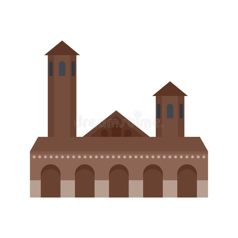 Old Building Icon, Flat Style Stock Vector - Illustration of heritage ...