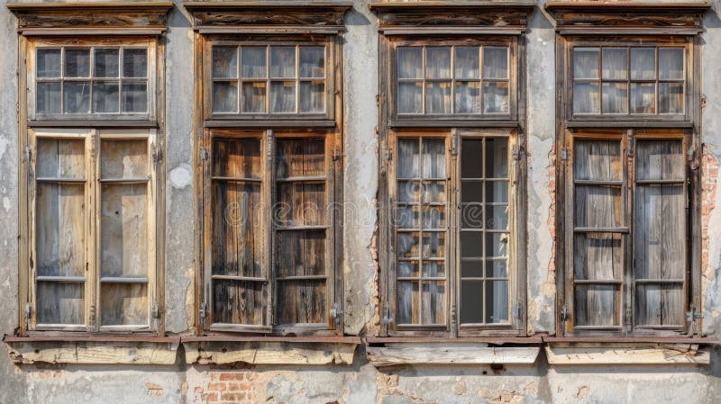 An Old Building with Many Windows Stock Image - Image of panes, windows ...