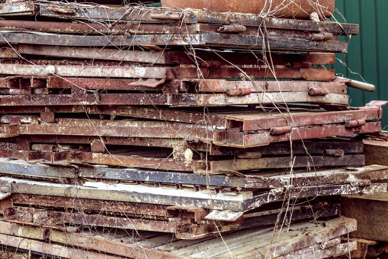 Old Building Materials Stacked on Stock Image - Image of rusty ...