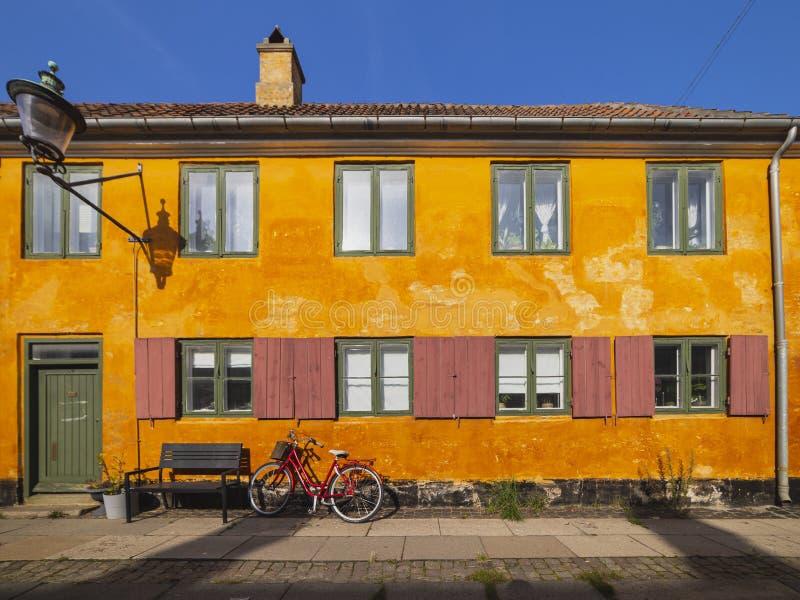 Old Building with Orange Wall Stock Photo - Image of estate, lifestyle ...