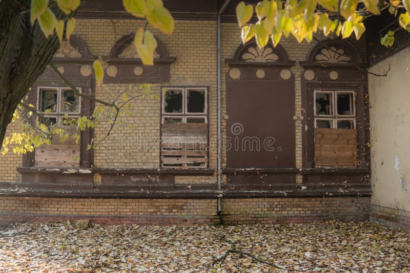 Old Building in Park at the Fall Time, Rustic and Falling Apart from ...