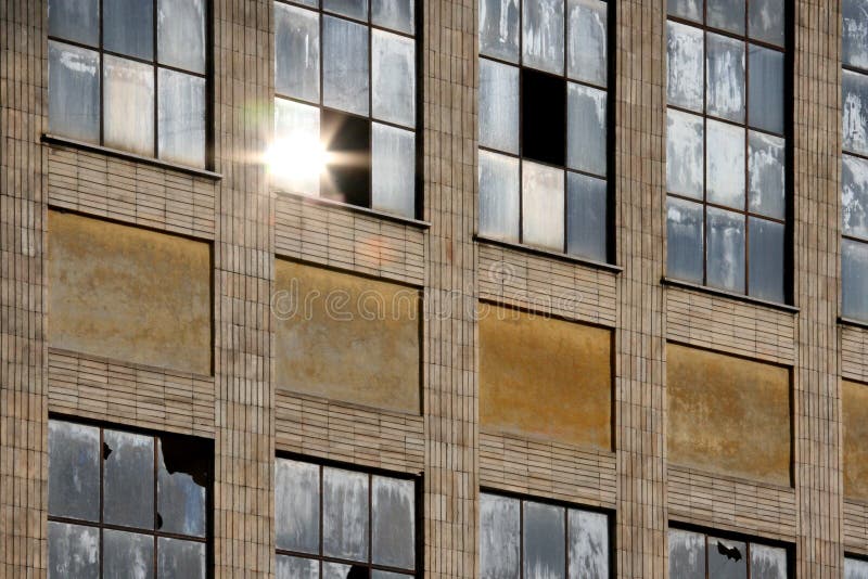 Old Building with Reflection from Window Stock Photo - Image of light ...