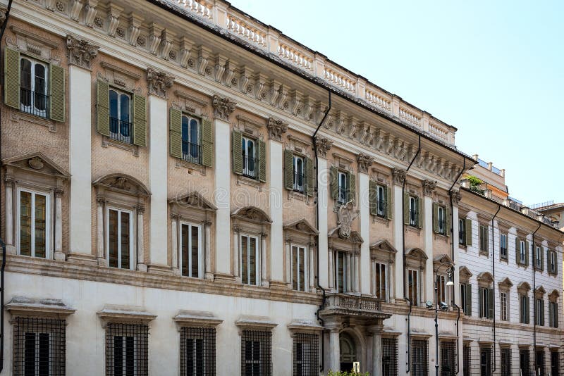 Old Building with a Renaissance Windows and Shutters Stock Image ...