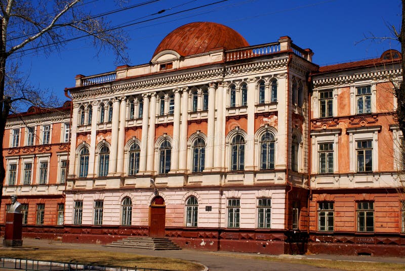 Old Building of School. Russia. Siberia Stock Image - Image of nature ...
