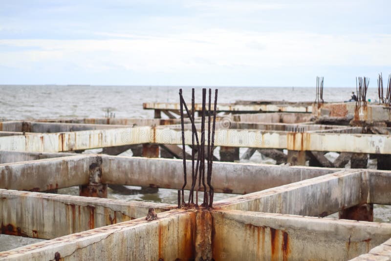 Old building by the sea stock image. Image of iron, material - 230059169