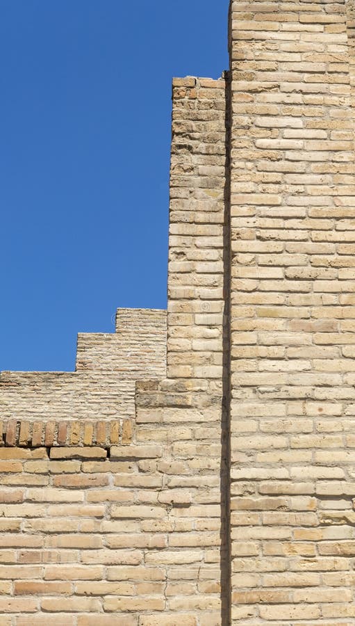 Old Building Site Under Construction - Brickwork on Blue Sky Stock ...