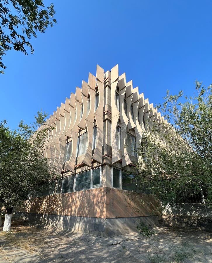 Old Building of Soviet Architecture on a Sunny Day Surrounded by Green ...