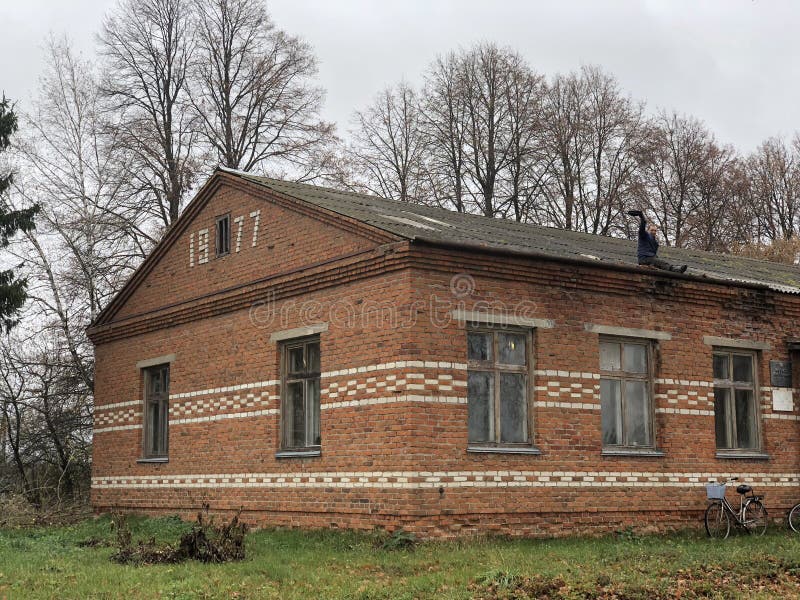 The Old Building of the Soviet Constructions from a Red Brick Editorial ...